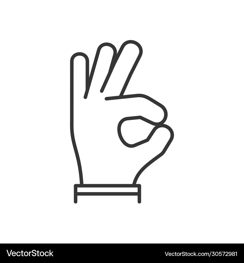Okay Hand Gesture White Background Royalty Free Vector Image