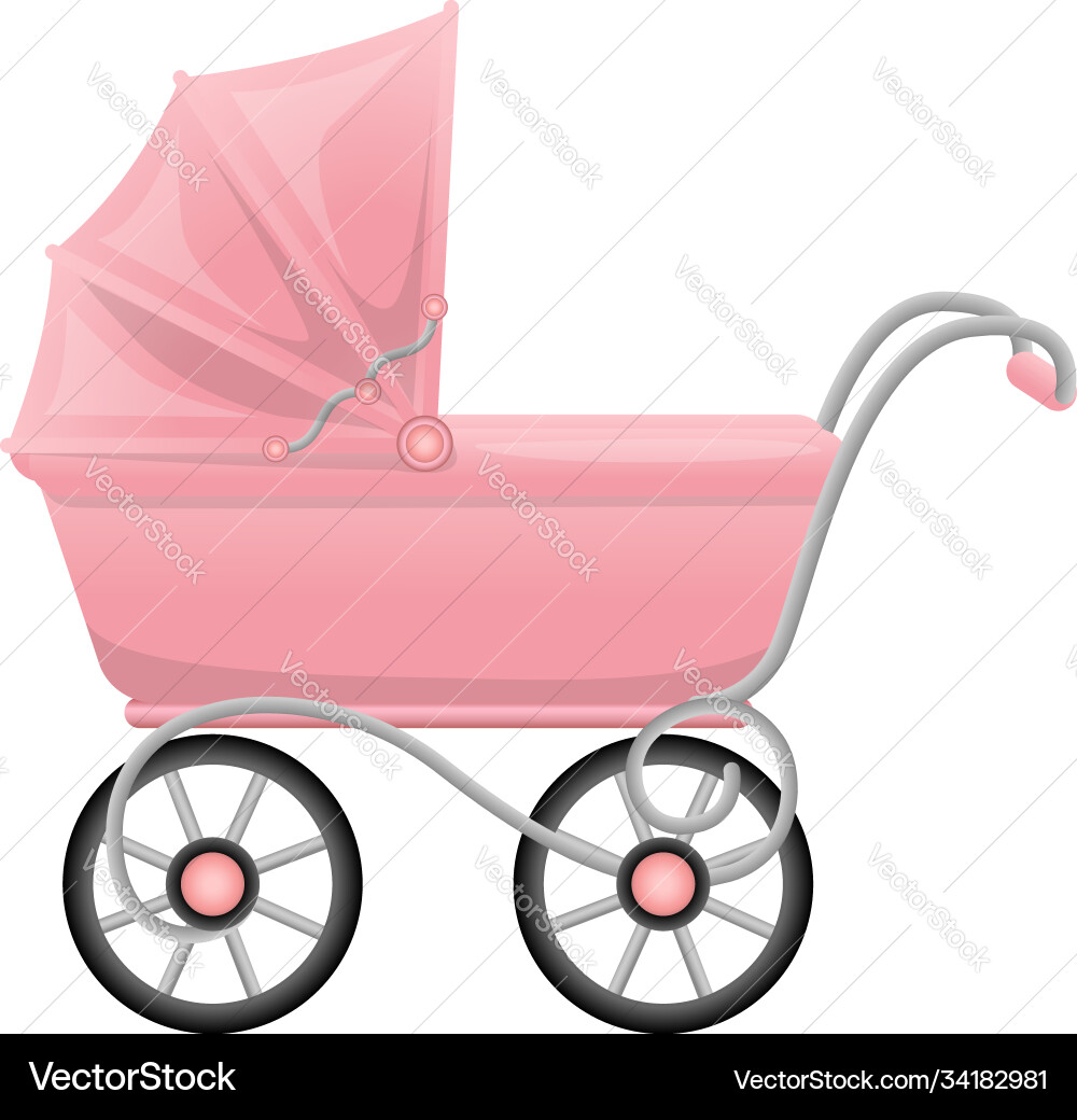 Pink Baby Buggy Clip Art Pink Carriage Clipart Transparent PNG Hd,