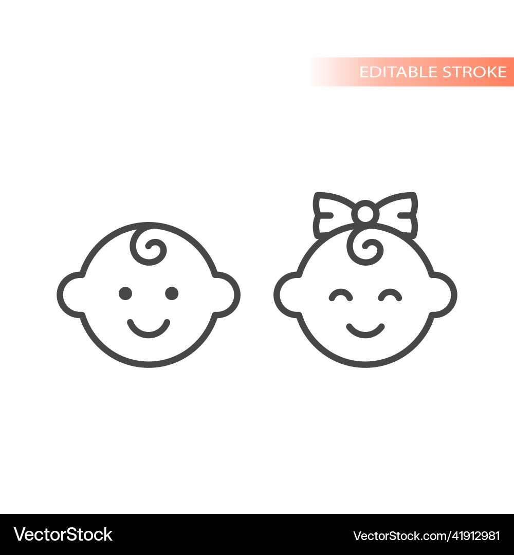 Smiling Baby Couple Royalty Free Vector Image - VectorStock