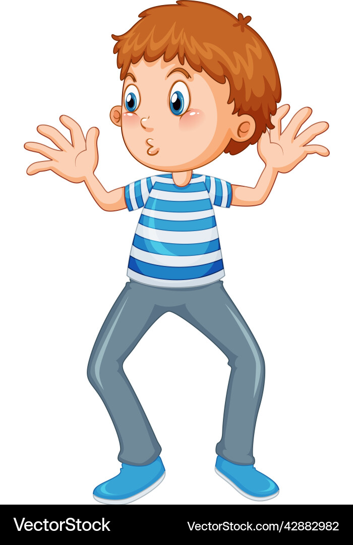 A boy in standing posture cartoon character Vector Image
