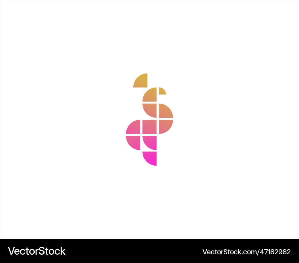 Abstract geometric shapes peacock logo design Vector Image