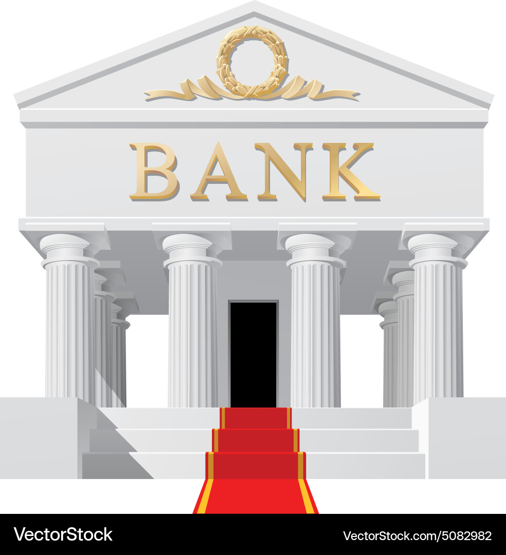 Bank building Royalty Free Vector Image - VectorStock