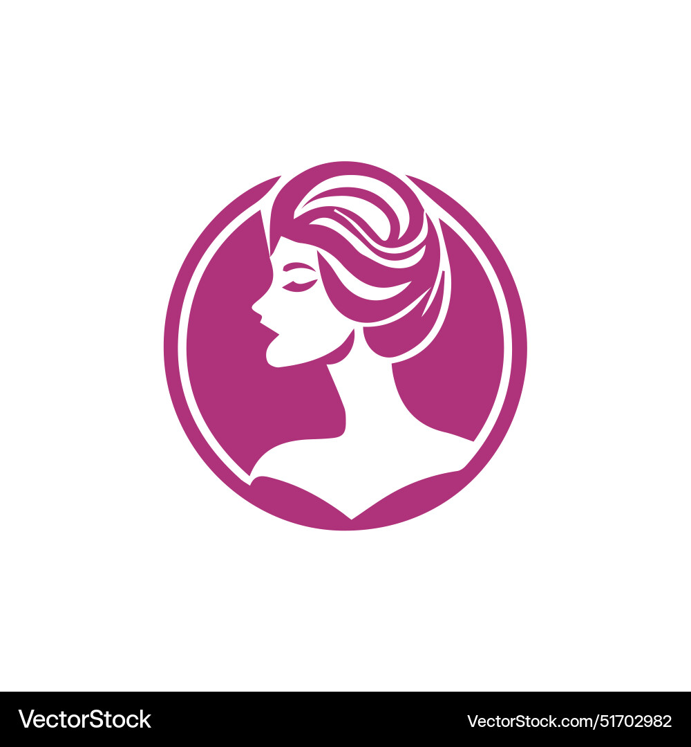 Beautiful girl logo Royalty Free Vector Image - VectorStock