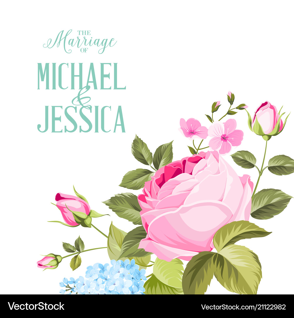 Congratulation card with roses Royalty Free Vector Image
