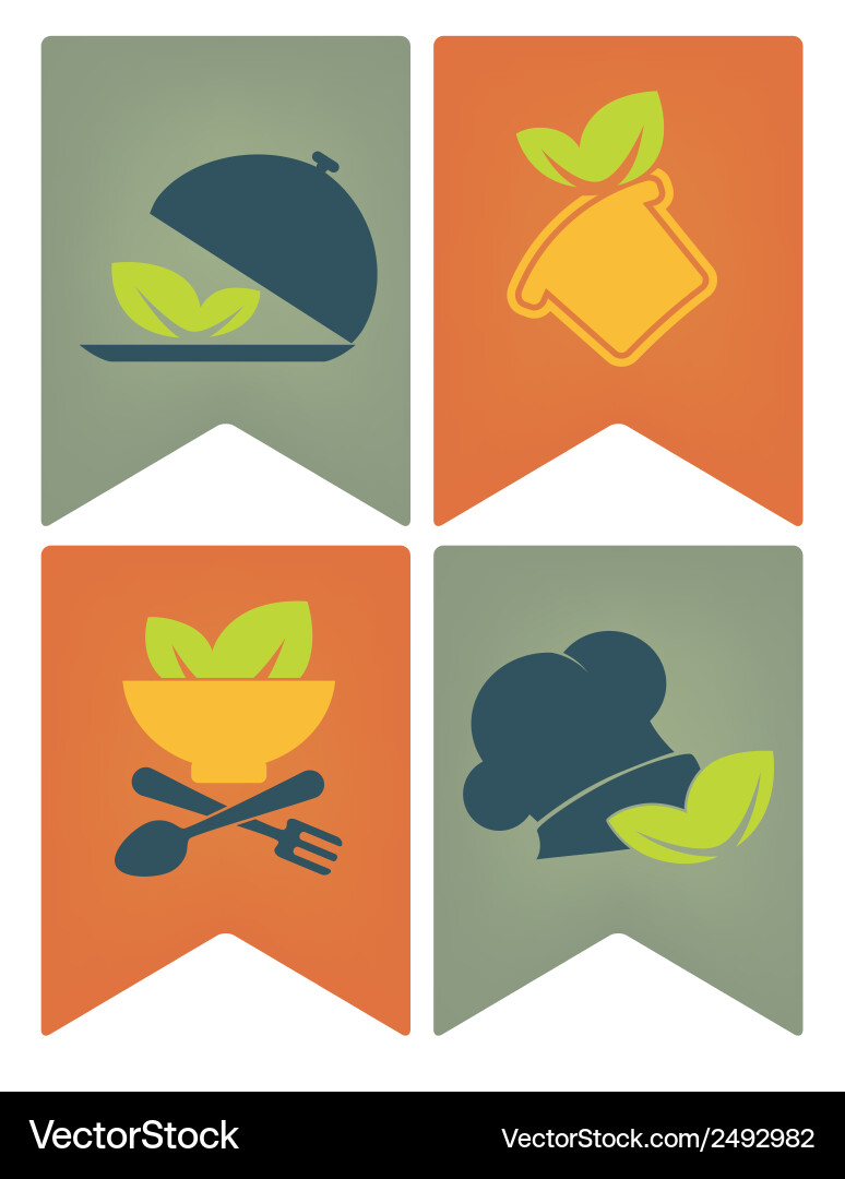 Food flags Royalty Free Vector Image - VectorStock