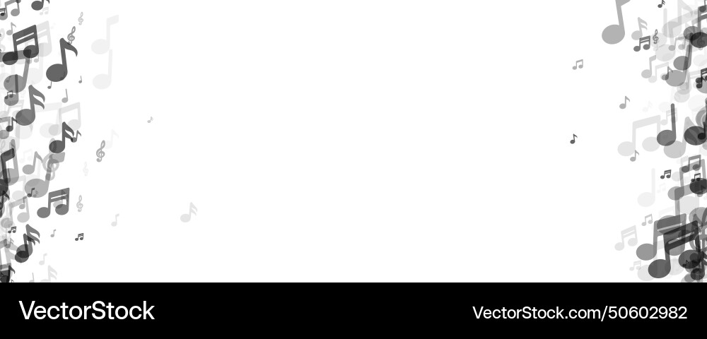 Grayscale music notes fade Royalty Free Vector Image