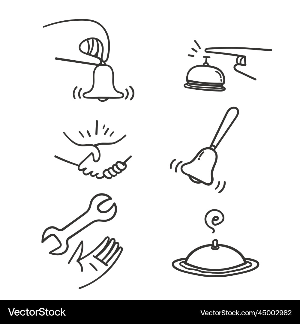 Hand drawn doodle simple set of service related Vector Image