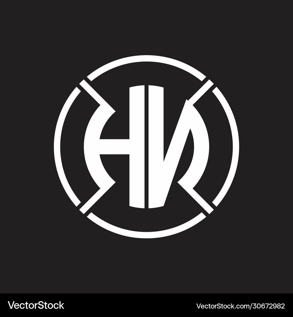 HN Monogram Circle Logo Royalty Free Vector Image