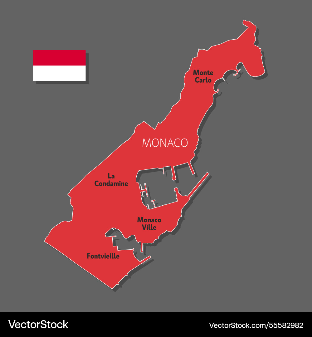 Map of monaco Royalty Free Vector Image - VectorStock