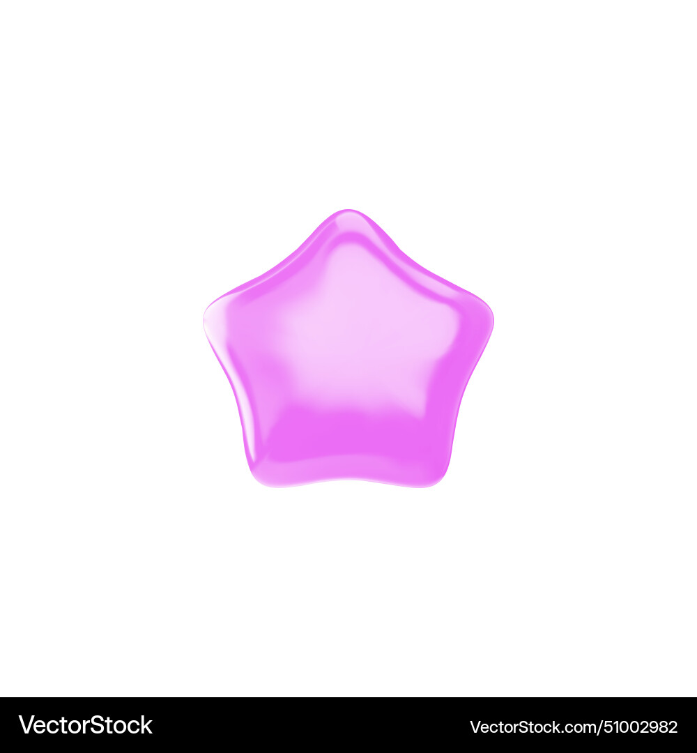 Purple star realistic 3d icon glossy Royalty Free Vector