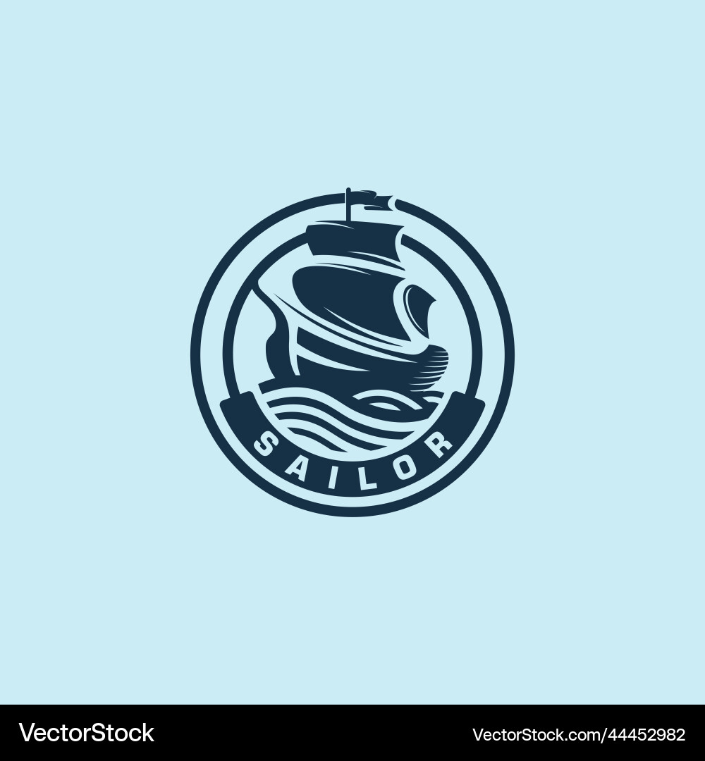 Sail boat logo design template Royalty Free Vector Image