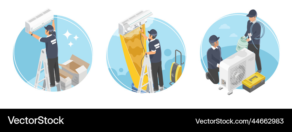 Air conditioner home services icon concept install