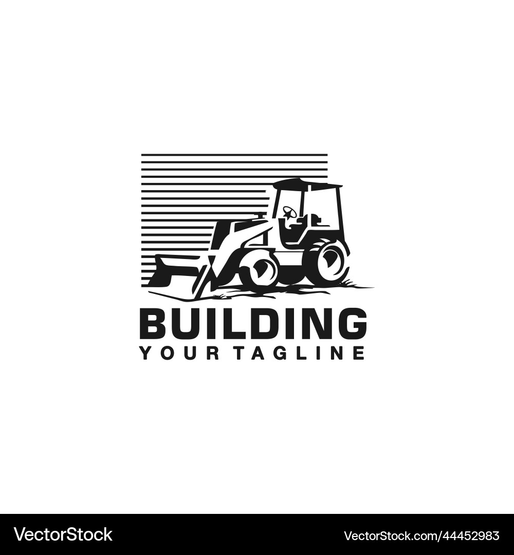 Backhoe heavy equipment logo design Royalty Free Vector