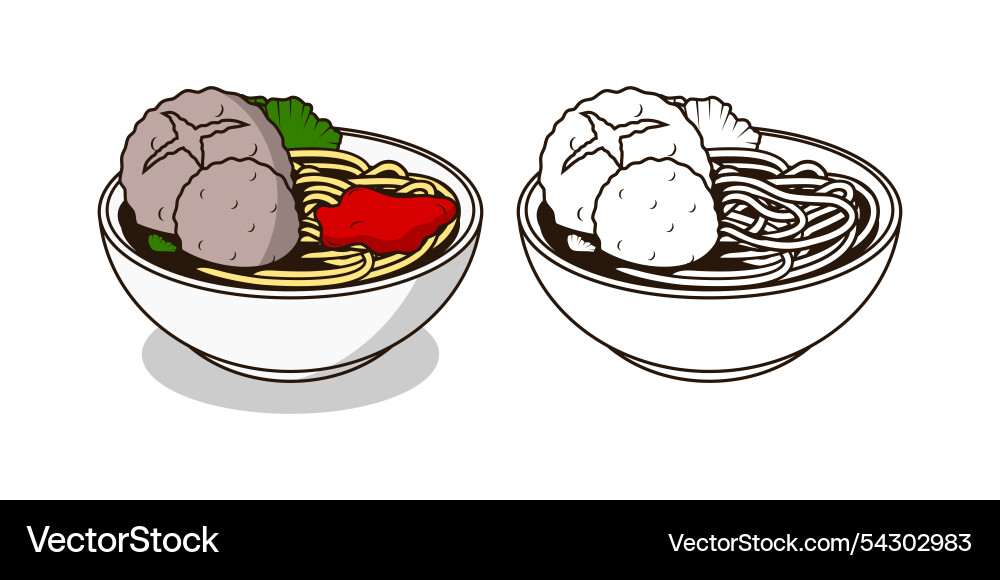 Bakso indonesian food design Royalty Free Vector Image