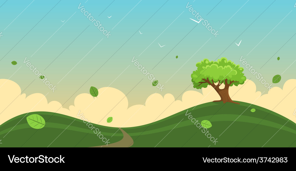 Cartoon landscape Royalty Free Vector Image - VectorStock