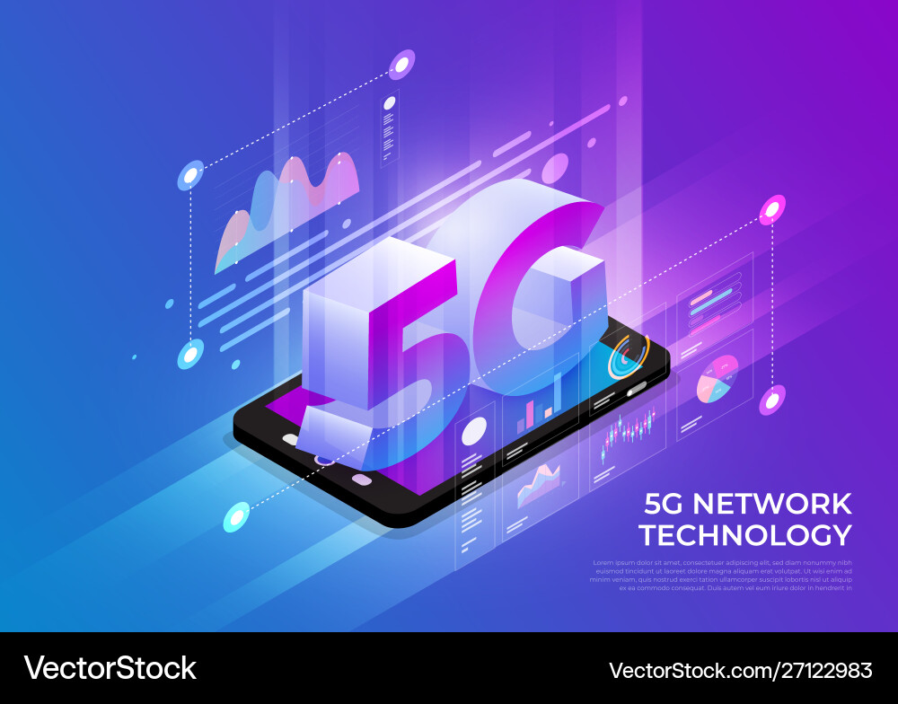 Concept 5g network technology Royalty Free Vector Image