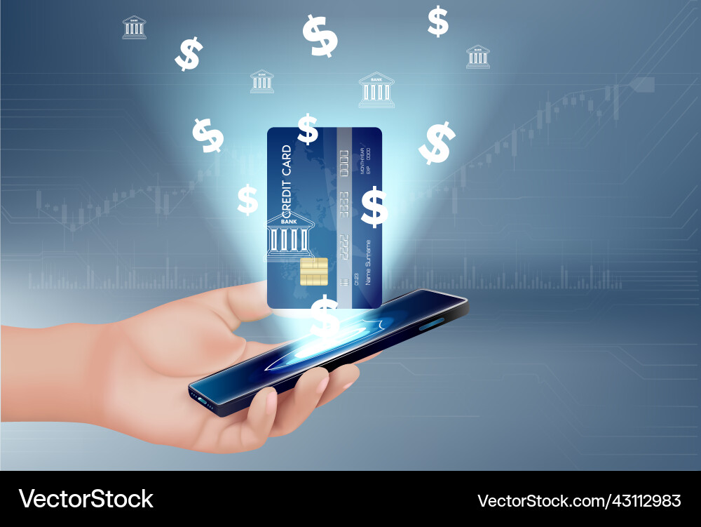 Concept for mobile banking Royalty Free Vector Image
