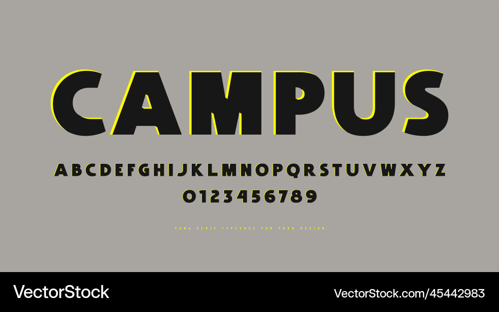 Decorative bold sans serif font Royalty Free Vector Image