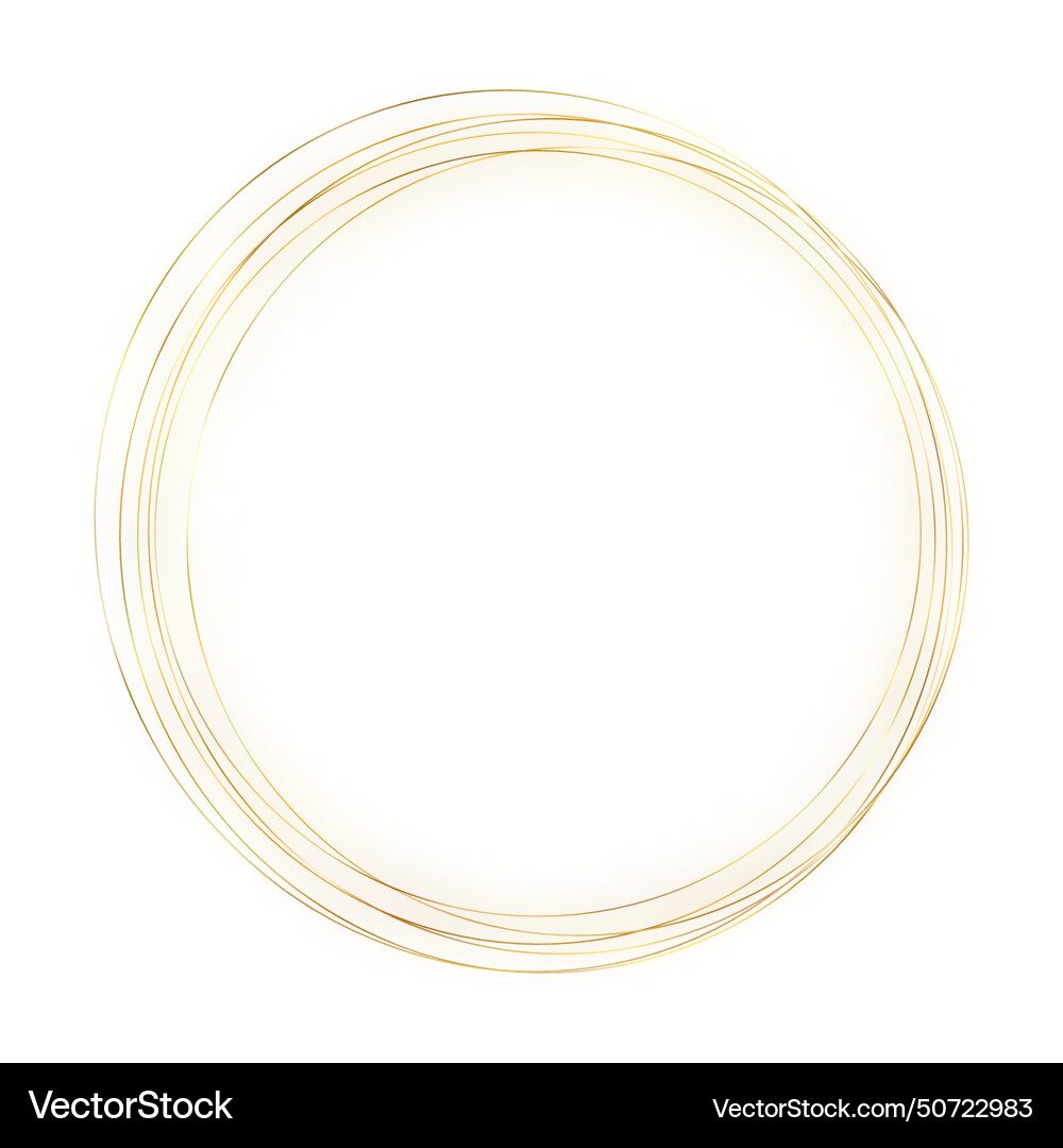 Gold thin round frame golden luxury circle logo Vector Image