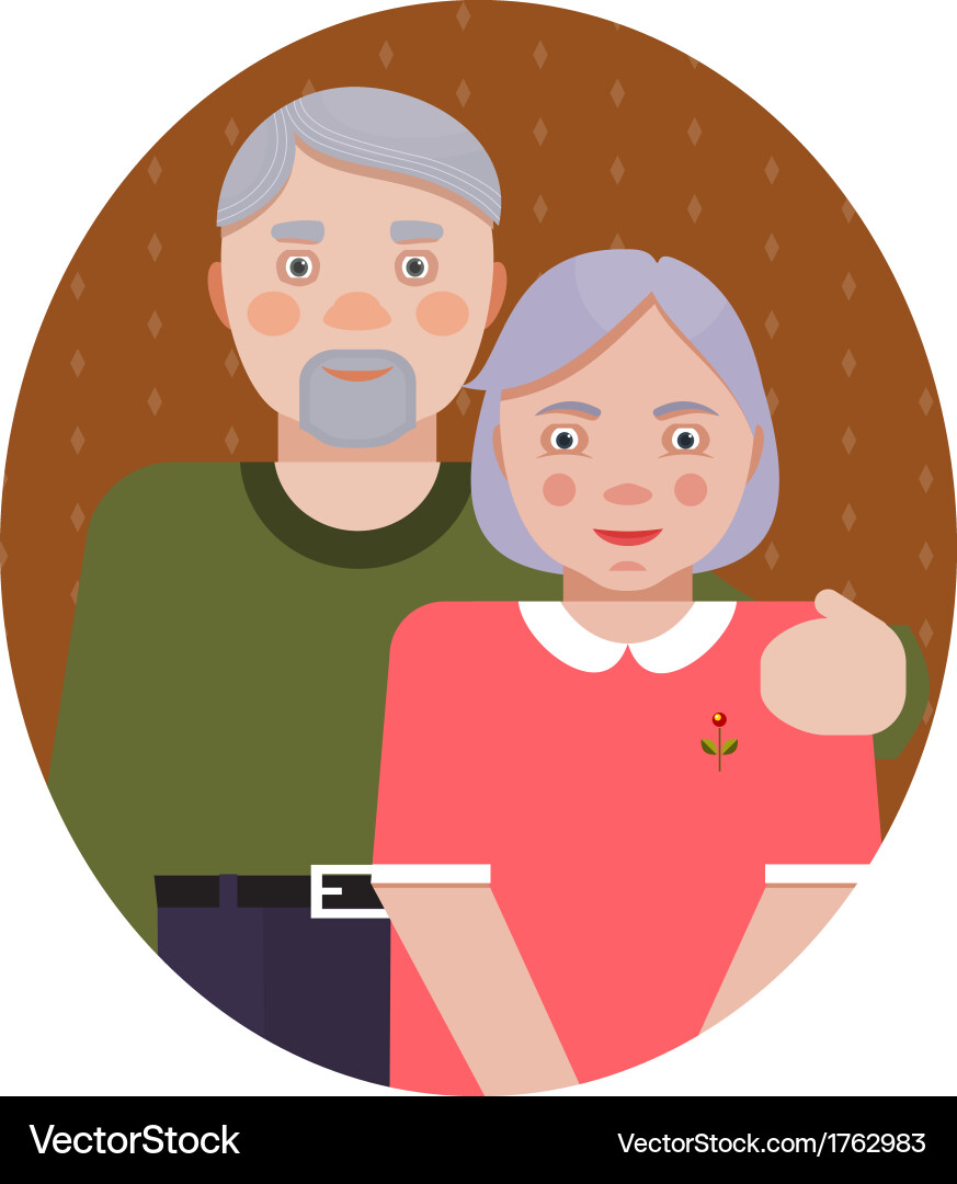 Grandparents portrait Royalty Free Vector Image