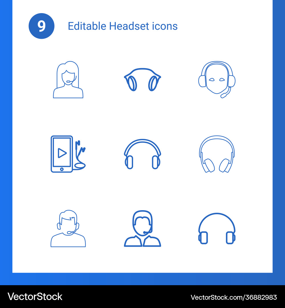 Headset icons (36882983) – Free Vector | VectorStock