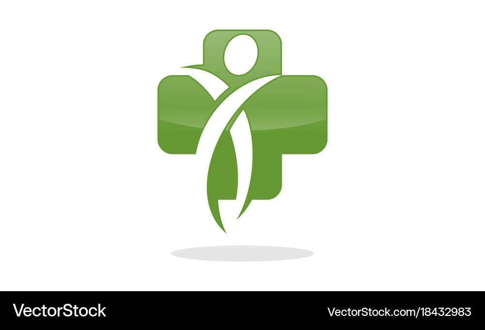 Human medical cross logo Royalty Free Vector Image