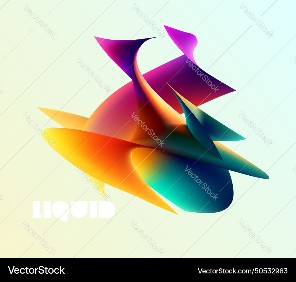 Liquid 3d geometric shapes Royalty Free Vector Image