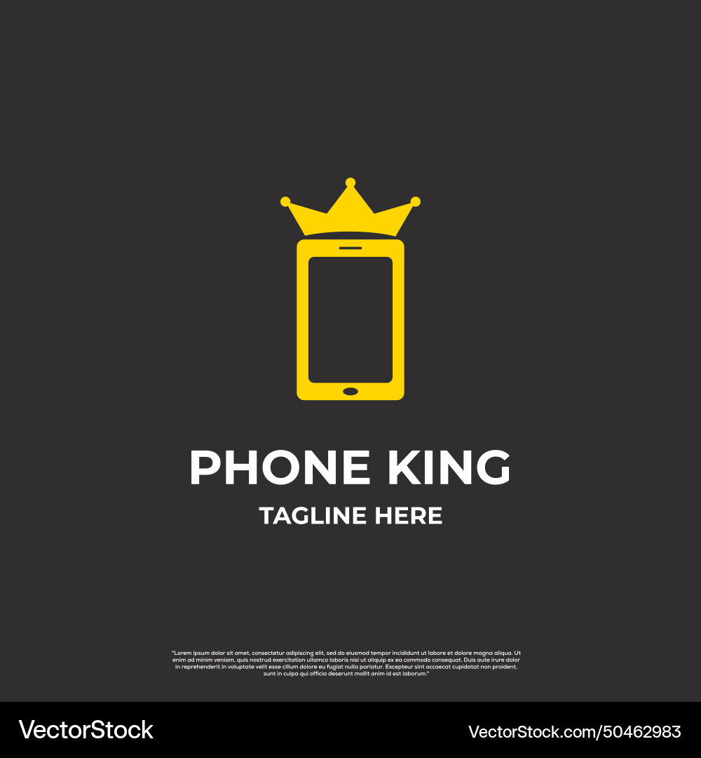 Phone king logo design on isolated background Vector Image