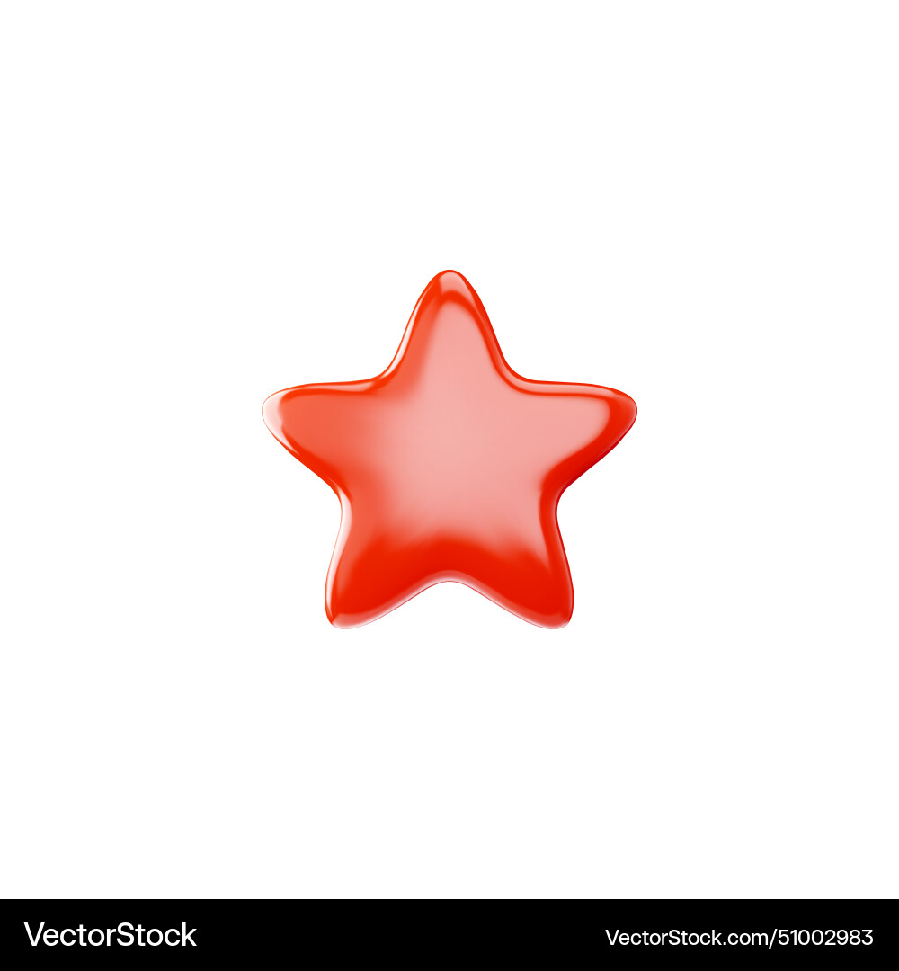 Red star realistic 3d design glossy rating Vector Image