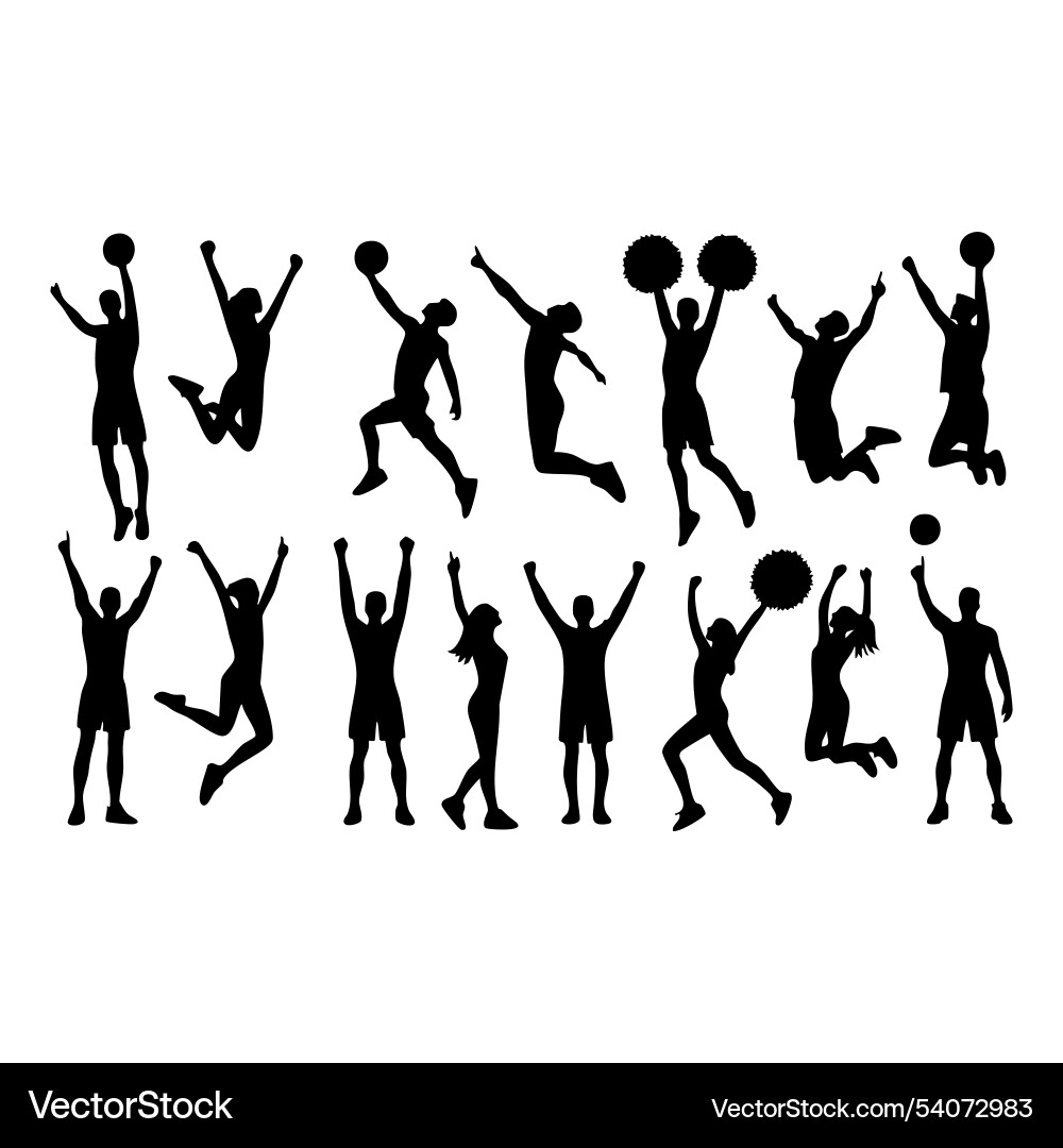 Set of cheer silhouette on white background Vector Image