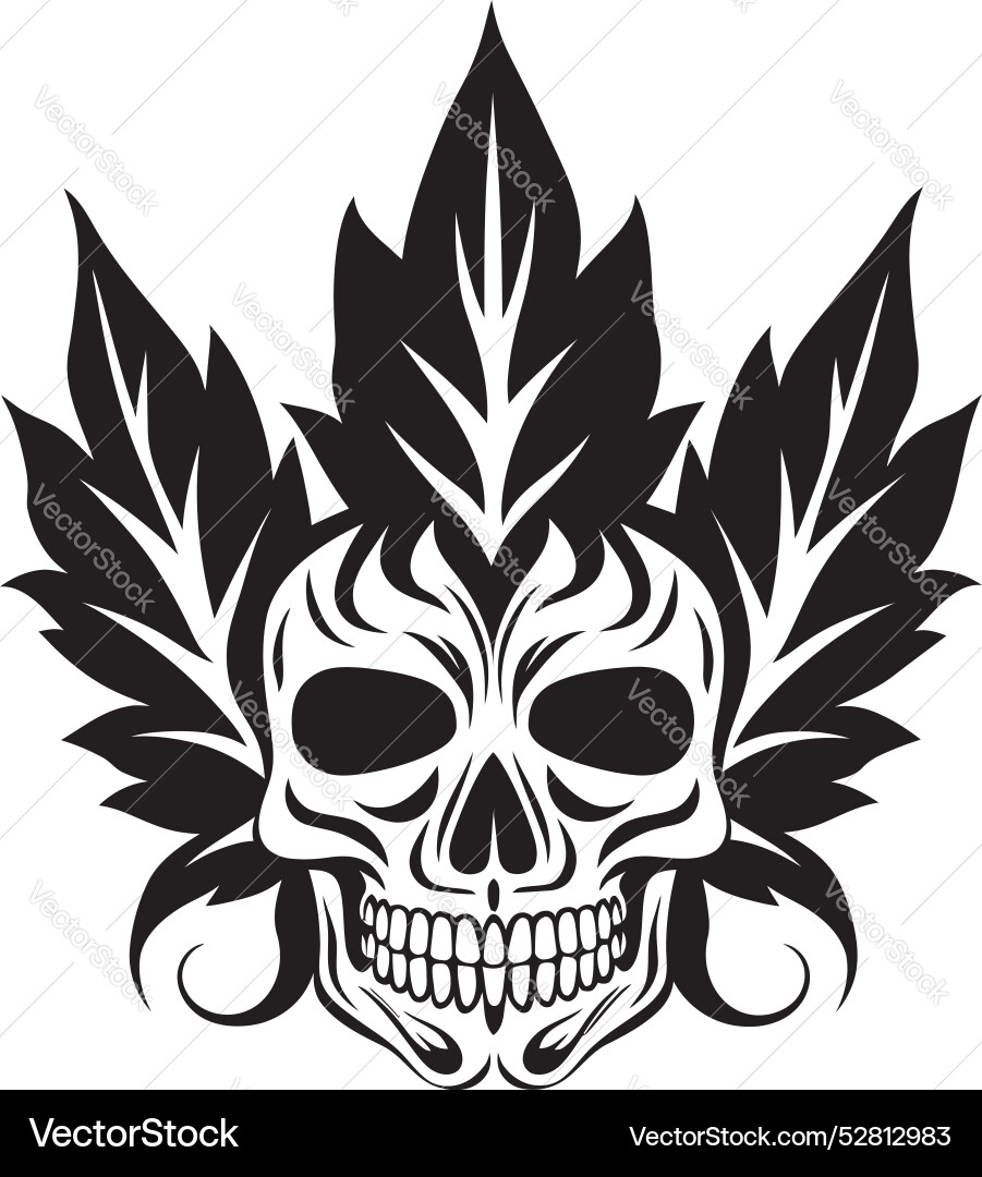 Skullweed design skull with cannabis leaves Vector Image