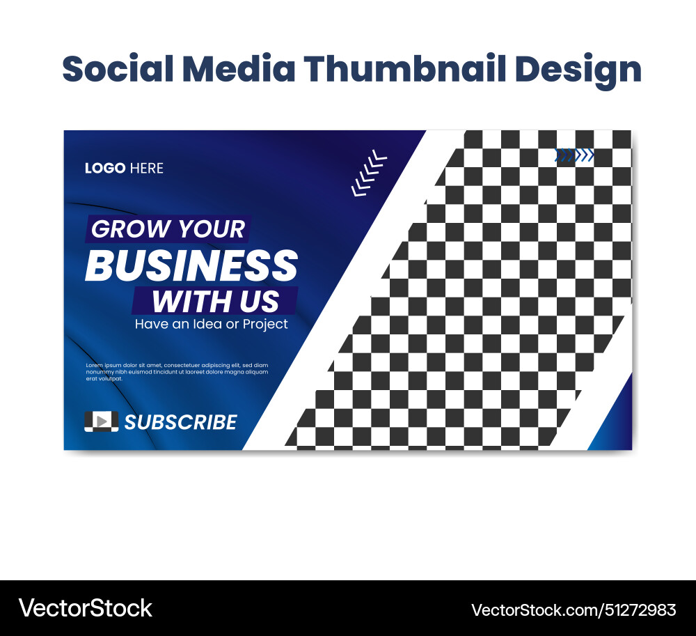 Social media thumbnail design for any Royalty Free Vector
