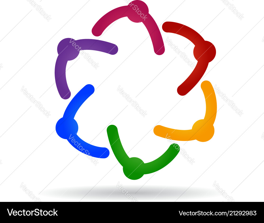 Teamwork support people group logo Royalty Free Vector Image