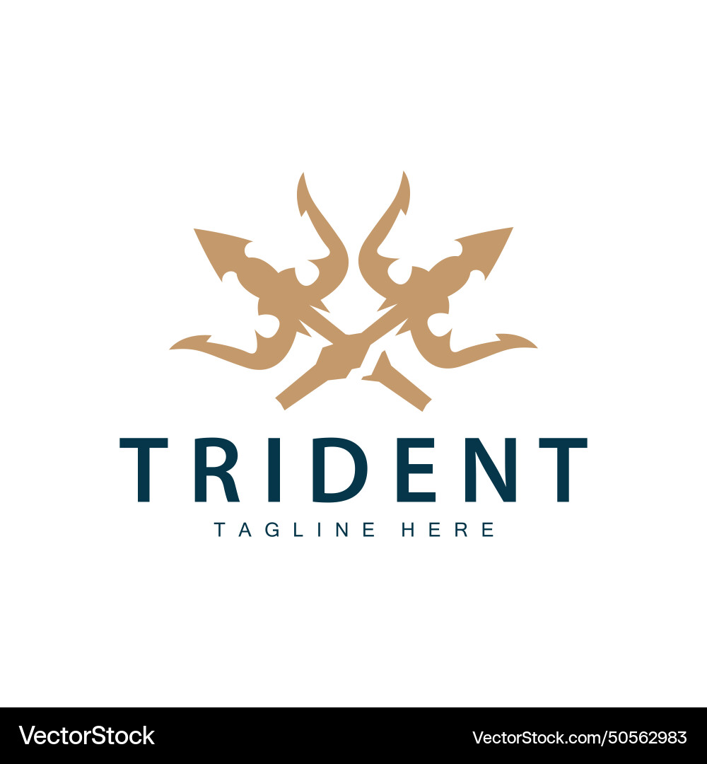 Trident logo design spear weapon sea king Vector Image