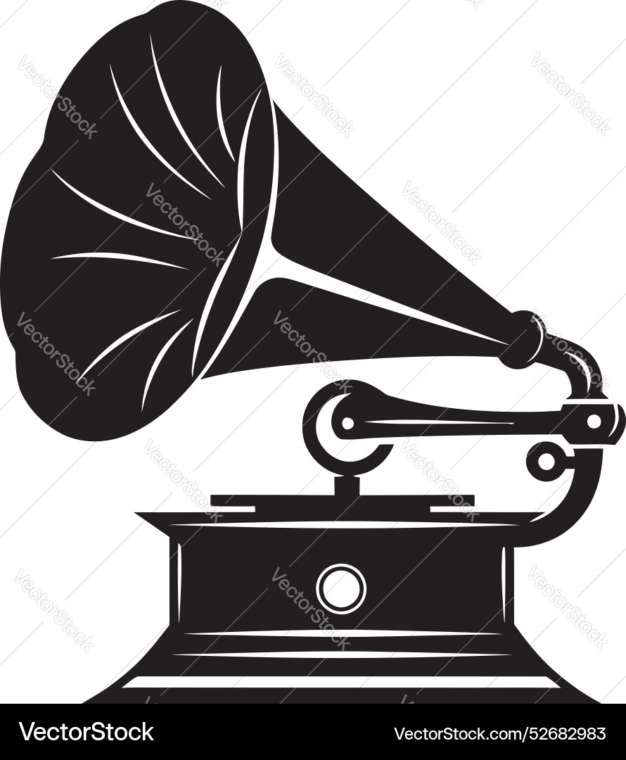 Vintage melodies gramophone logo and design retro Vector Image