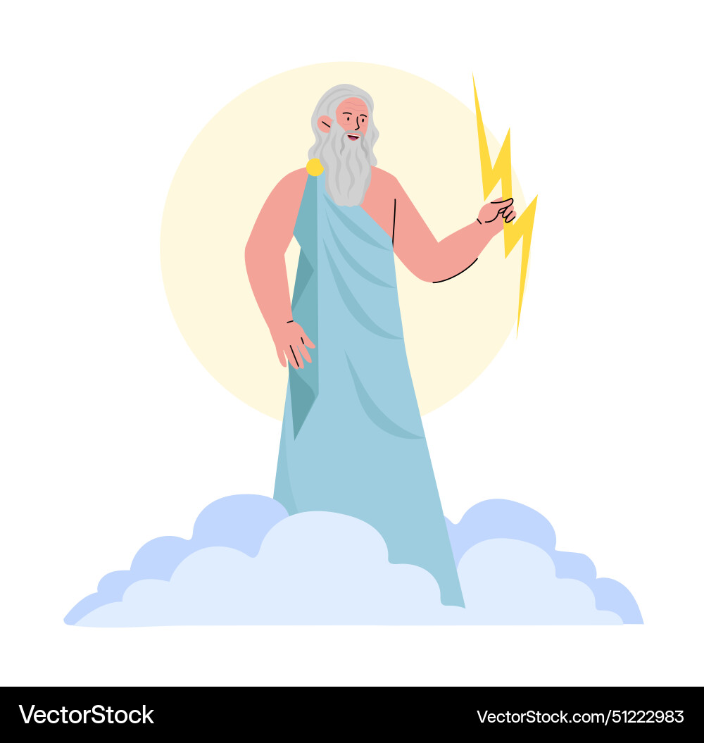 Zeus with lightning Royalty Free Vector Image - VectorStock