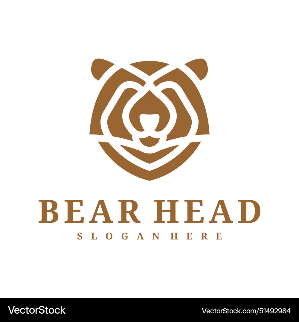 Bear logo template creative head Royalty Free Vector Image