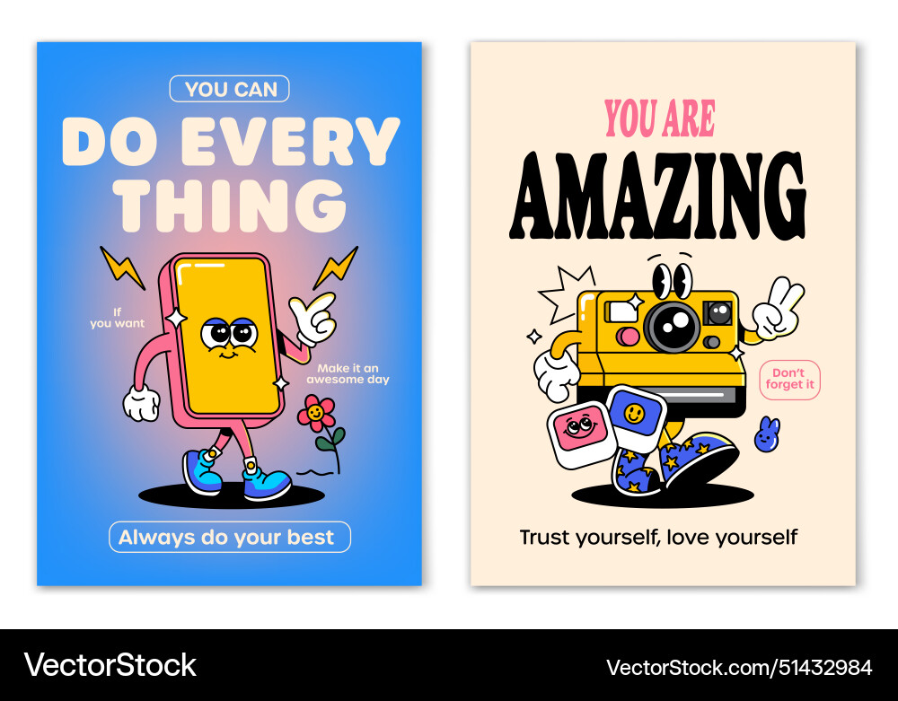 Groovy poster design Royalty Free Vector Image