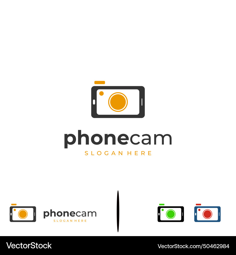 Phone camera logo design graphic element Vector Image