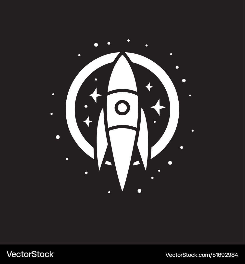 Rocket - black and white Royalty Free Vector Image