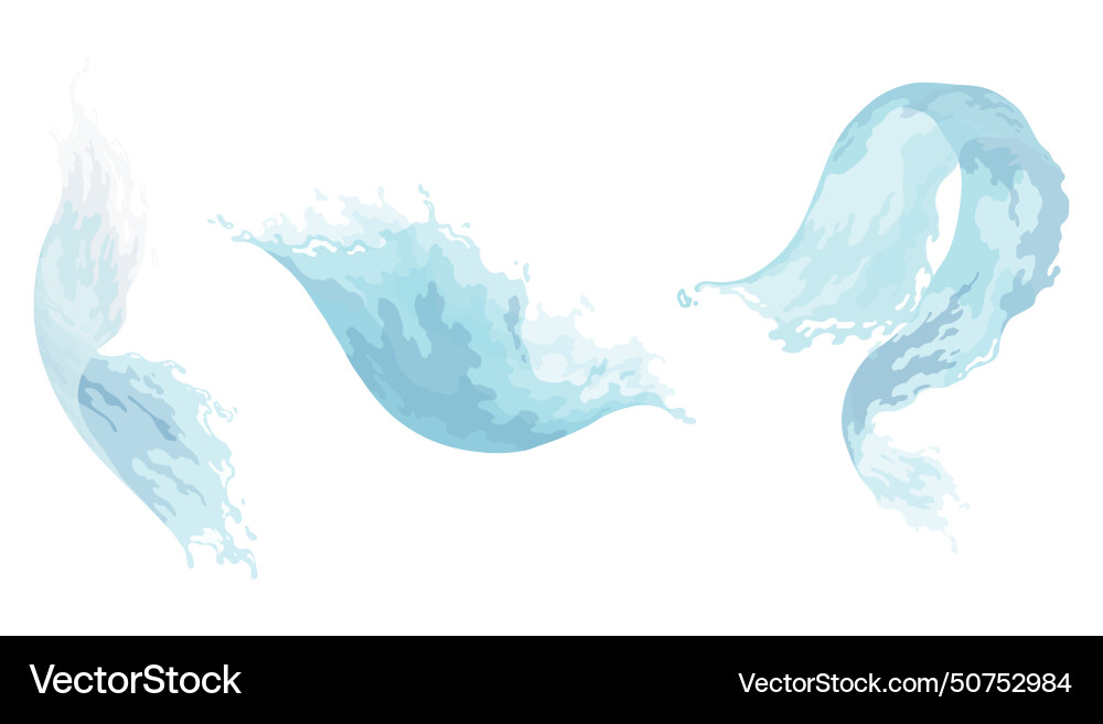 Water wave splash dynamic motion elements aqua Vector Image