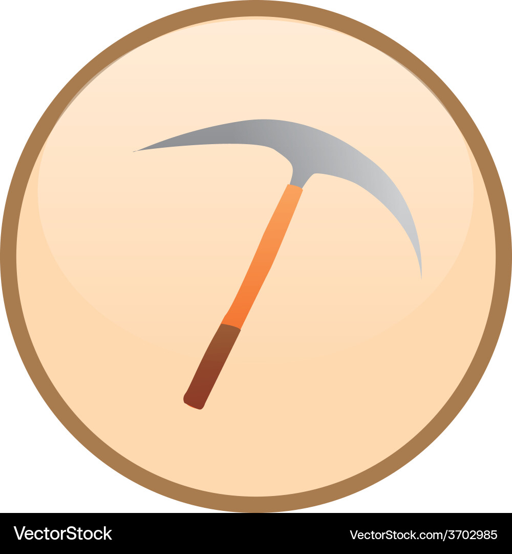 An isolated construction label with a mining pick Vector Image
