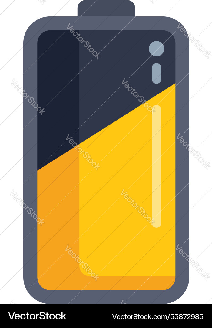 Battery icon showing half charge level indicator Vector Image