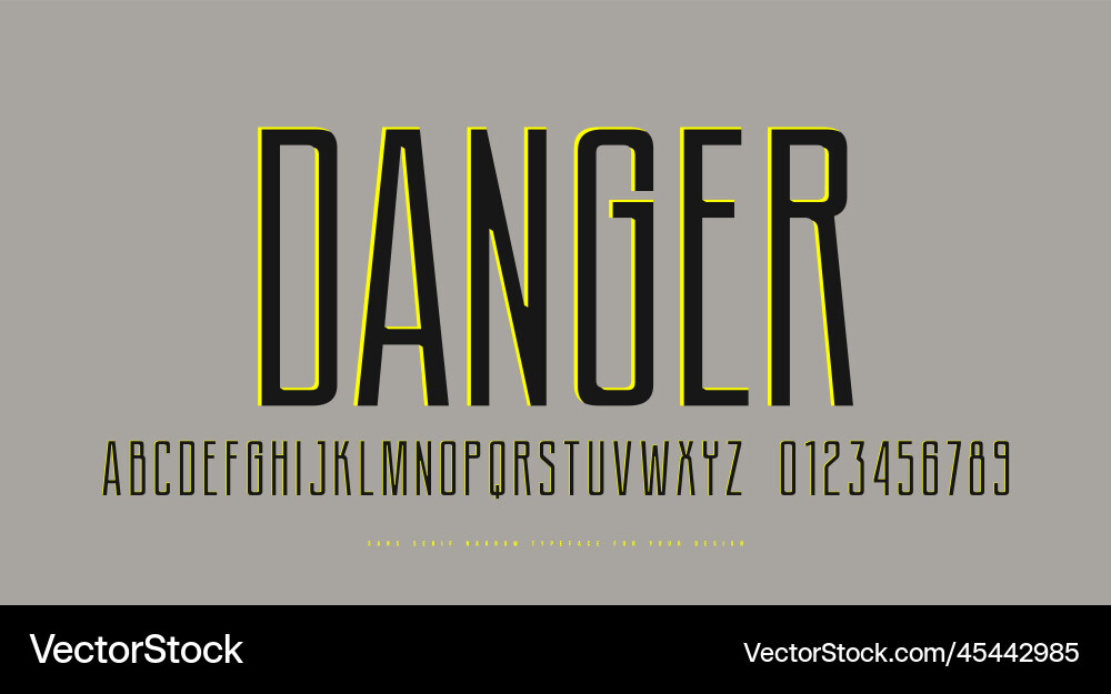 Decorative compressed sans serif font Royalty Free Vector