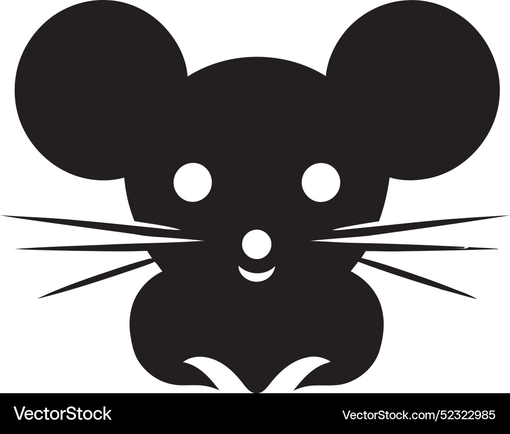 Elegant ebony black mouse graphicink stained Vector Image