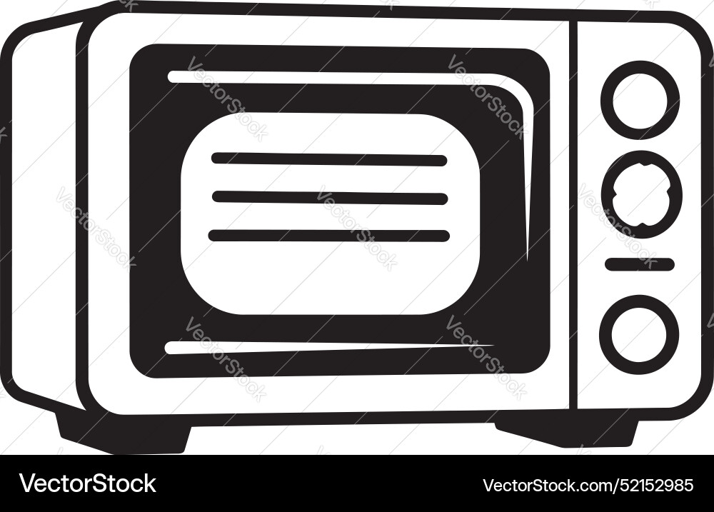 Fast and flavorful emblematic microwave graphics Vector Image