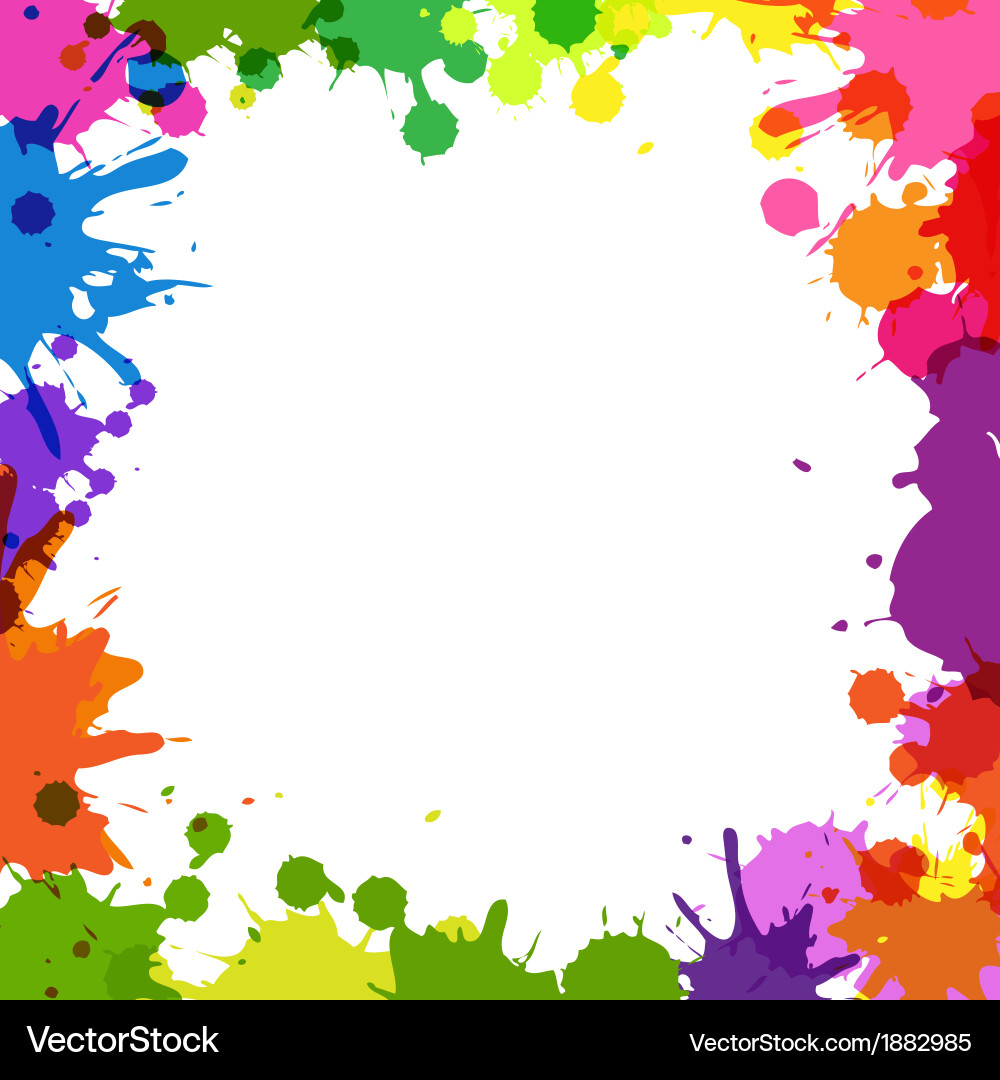 Frame with color blobs Royalty Free Vector Image