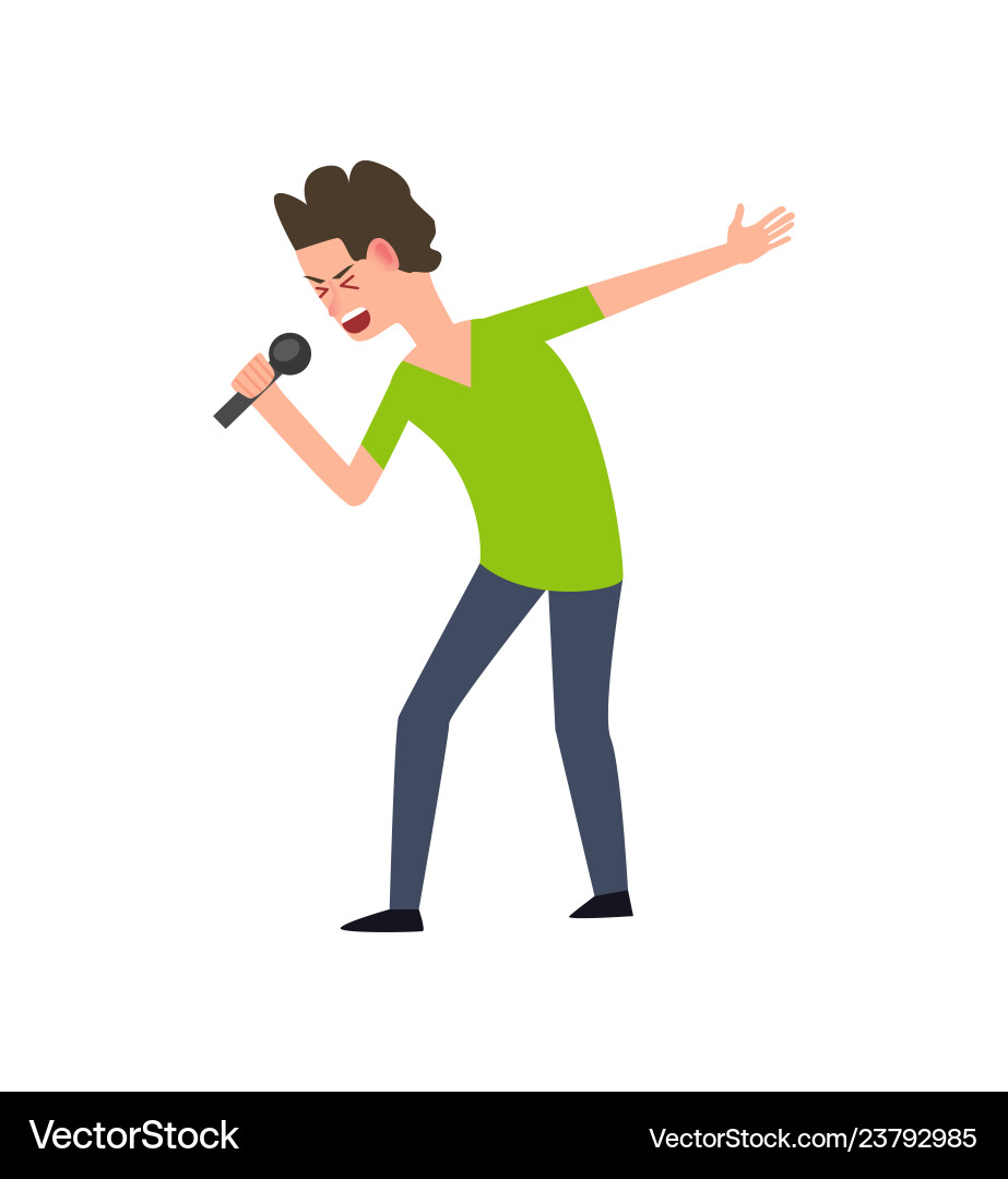 Human character singing song solo artist Vector Image