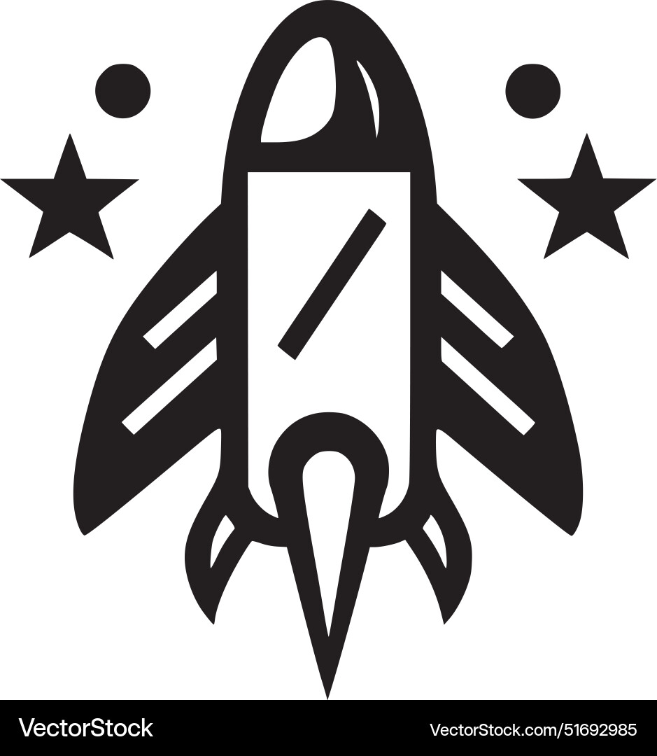 Rocket - minimalist and simple silhouette Vector Image