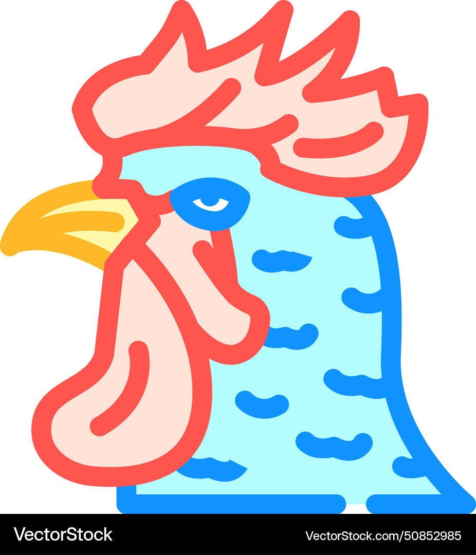 Rooster animal color icon Royalty Free Vector Image